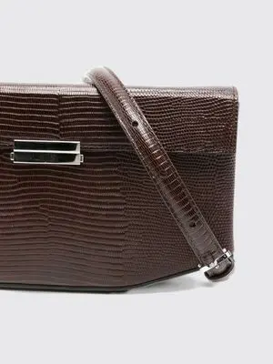 TOTEME Lizard-effect Leather Clutch With Removable Strap - Brown