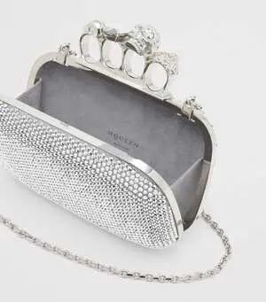 Alexander McQueen Crystal-embellished Knuckle Clutch Bag