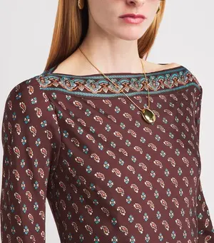DÔEN Silk-blend Paisley Davina Midi Dress
