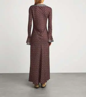 DÔEN Silk-blend Paisley Davina Midi Dress