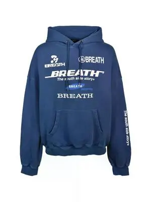 BREATH Company Graphic-print Hoodie - Blue