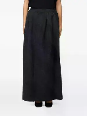ELEH Pleated Elasticated-waist Maxi Skirt - Grey