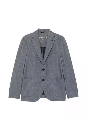 CIRCOLO 1901 Herringbone-pattern Single-breasted Blazer - Blue