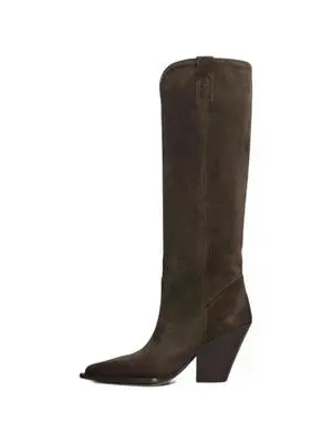 Elena Iachi Point-toe Knee-high Cowboy Boots - Brown