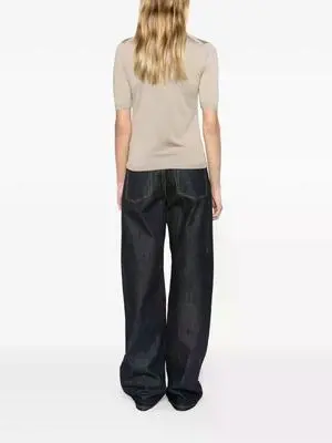 Max Mara Stockinette-stitched Cashmere And Silk Sweater Stone