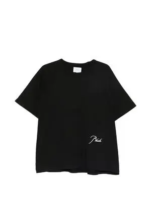 Rhude Logo-embroidered Raglan-sleeve T-shirt - Black