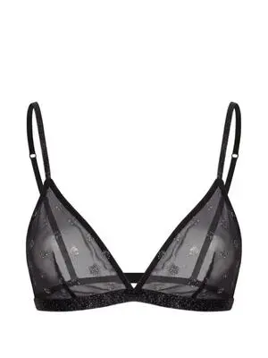 Emporio Armani Logo-appliqué Glitter-trim Bra