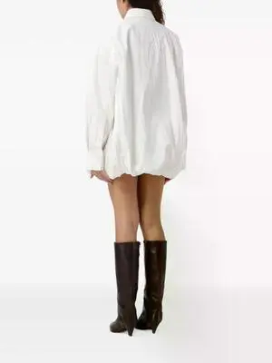 ELEH Belted Balloon-hem Mini Shirt Dress