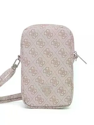 Guess Monogram-print Phone Bag - Pink