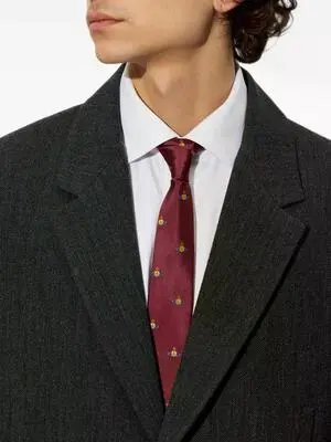 VIVIENNE WESTWOOD Orb-embroidered Silk Tie