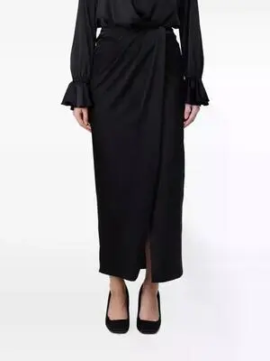 HANITA Draped Wrap-style Maxi Skirt