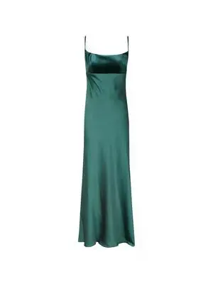 ALESSANDRO LEGORA Velvet-panel Satin Maxi Dress