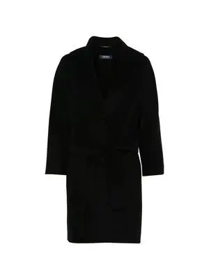 Max Mara Double-faced Wool Robe Coat - Black