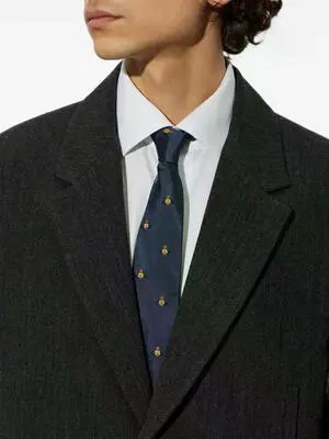 VIVIENNE WESTWOOD Orb-embroidered Silk Tie