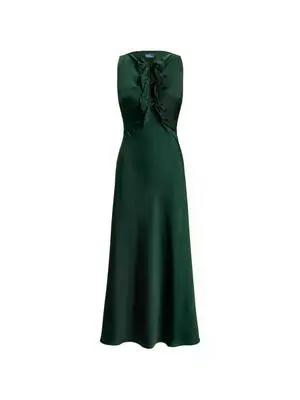 Polo Ralph Lauren Lucia Bow-detail Sleeveless Midi Dress - Green
