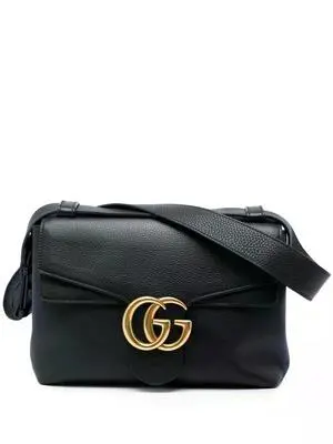 Gucci 2016-2026 Small Gg Marmont Calfskin Shoulder Bag - Black