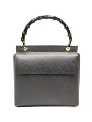 Gucci 20th Century Leather Bamboo Handbag - Black