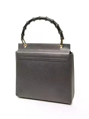 Gucci 20th Century Leather Bamboo Handbag