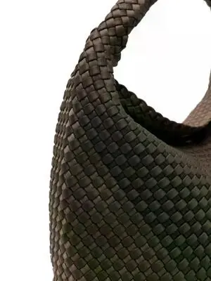 MARREA Large Check-pattern Woven Tote Bag - Brown