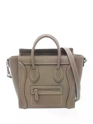 Celine 2010-2026 Nano Leather Luggage Tote Satchel - Brown