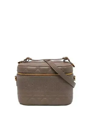 Dior 2021 Small Lambskin Cannage Diortravel Vanity Case Satchel - Brown