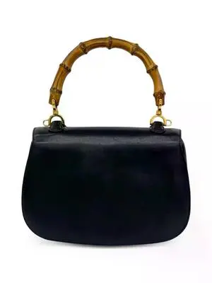 Gucci 20th Century Calfskin Bamboo Night Satchel - Blue