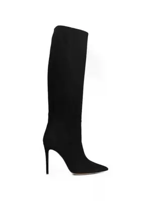 ANNA F. Point-toe Stiletto-heel Knee-high Boots - Black