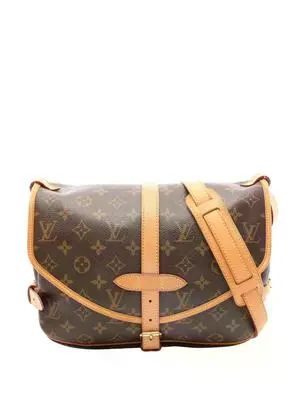 LOUIS VUITTON 2005 Monogram Saumur 30 Crossbody Bag - Brown