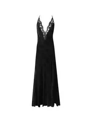 ERMANNO FIRENZE Lace-trim Maxi Dress - Black