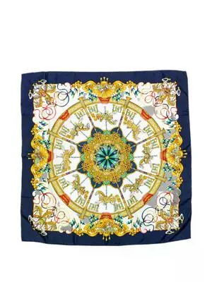 Hermès Luna Park Silk Scarf - Blue