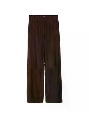 JACOB COHЁN Marianne Elasticated-waistband Suede Trousers - Brown