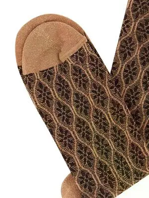 GALLO Geometric-pattern Metallic-thread Socks