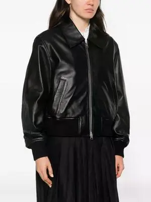 AMI Paris De Coeur Leather Jacket