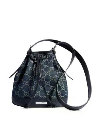 Gucci Small Gg Supreme Bucket Bag - Blue