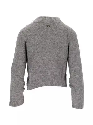 DIESEL® Cropped Cardigan In Wrinkled Boiled Knit