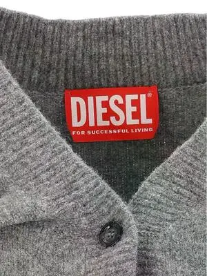 DIESEL® Cropped Cardigan In Wrinkled Boiled Knit