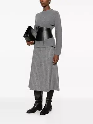 THELATEST Erica Pinstripe-pattern Pleated Skirt