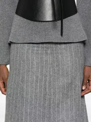 THELATEST Erica Pinstripe-pattern Pleated Skirt