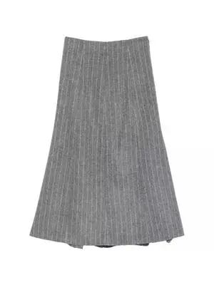 THELATEST Erica Pinstripe-pattern Pleated Skirt - Grey