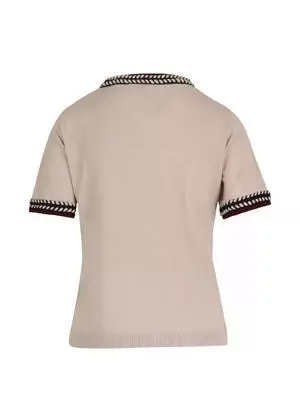 Max Mara Embroidered-trim Short-sleeve Sweater