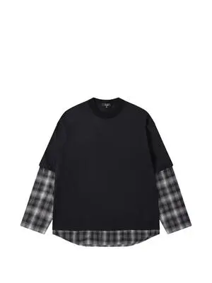 Comme Des Garçons Layered-design Check-pattern Long-sleeve T-shirt