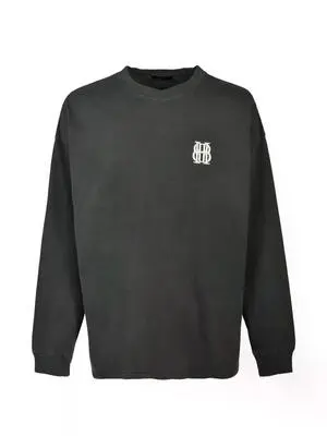 BREATH Logo-embroidered Long-sleeve T-shirt - Black