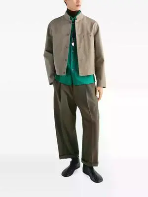LEMAIRE Stand-collar Jacket In Heavy Cotton Twill - Grey