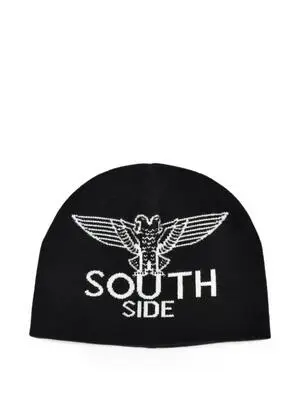 BREATH Eagle Embroidered Beanie Hat - Black