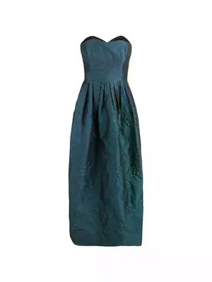 Ulla Johnson Katerina Floral-jacquard Strapless Dress - Blue
