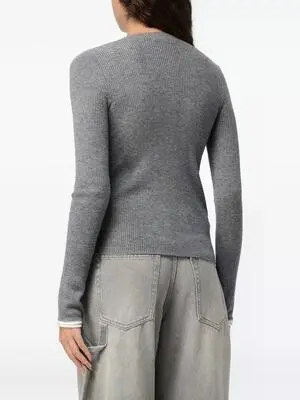 ELEH Ribbed-knit Button-up Cardigan