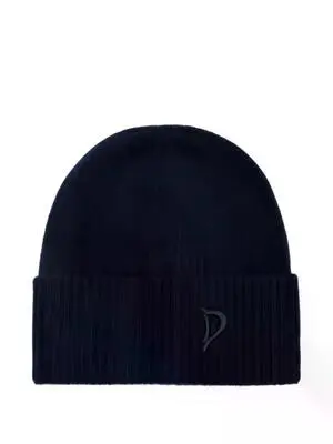 DONDUP Logo-embroidered Ribbed-trim Beanie Hat