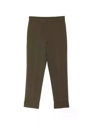 ZANETTI Pressed-crease Turn-up Trousers - Green