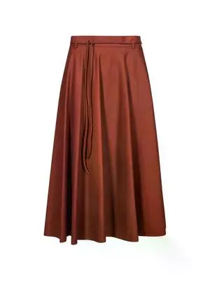 Max Mara Flared Cashmere Foule Skirt - Brown