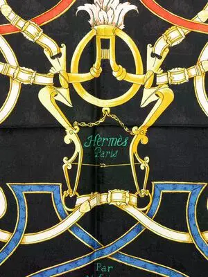 Hermès 20th Century L Instruction Du Roy Jacquard Silk Scarf 90 Scarves - Black